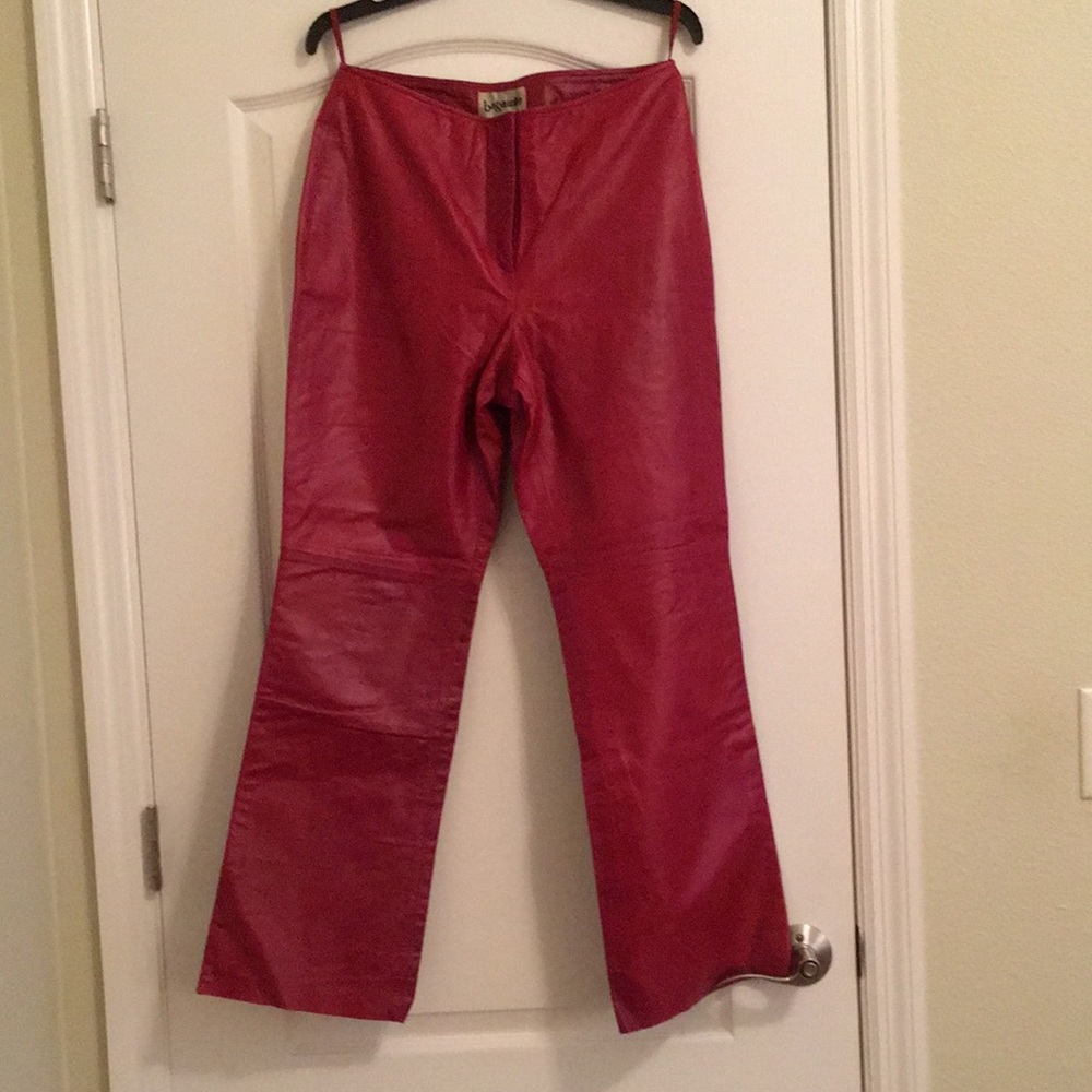 Dark Red Leather Pants - Gem